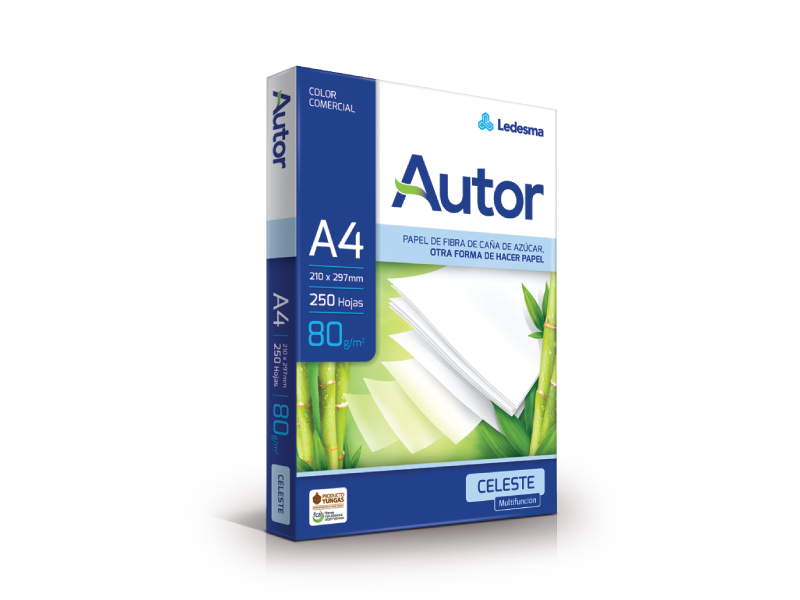 RESMA AUTOR 80g. A4 CELESTE 250 HOJAS | Ledesma Papel Online