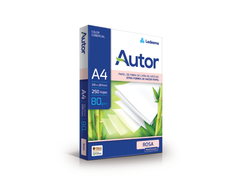 Resma AUTOR 80g. A4 ROSA 250 HOJAS | Ledesma Papel Online
