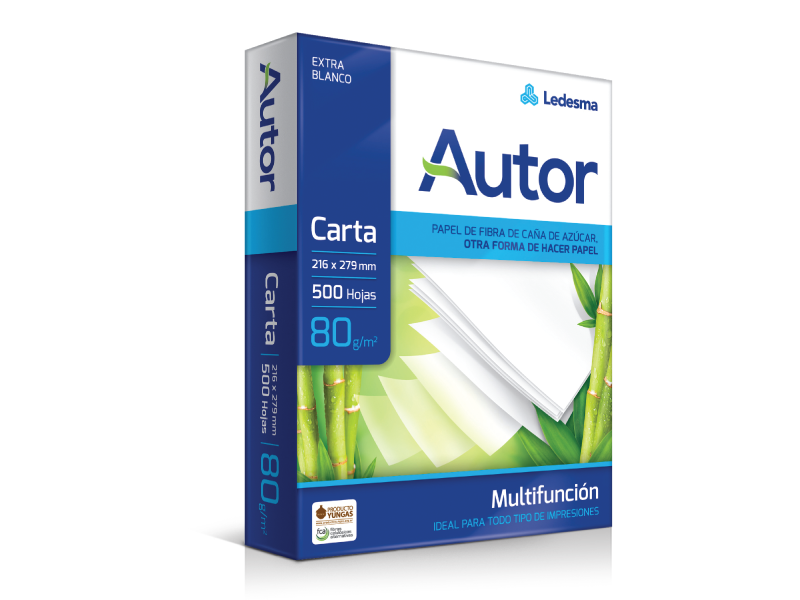 RESMA AUTOR 80g. CARTA 500 HOJAS | Ledesma Papel Online